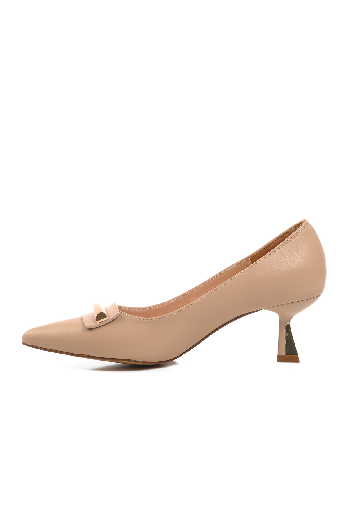 Ayakmod 357101 Z Bej Cilt Poliüretan Kadın Topuklu Ayakkabı