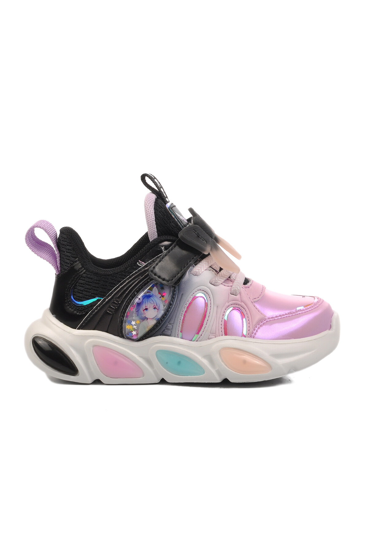 Lilac-Black Girls Sneakers 1830 P